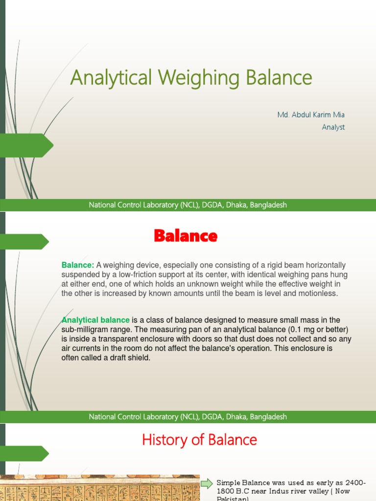 Analytical Weighing Balance Overview | PDF | Weighing Scale | Accuracy ...