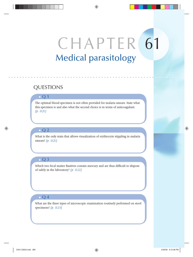 Parasitology SAQs With Answers | PDF | Plasmodium Falciparum | Malaria