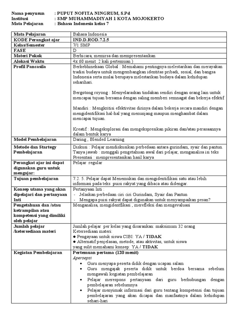MA Indo 7 TEKS CERITA RAKYAT | PDF