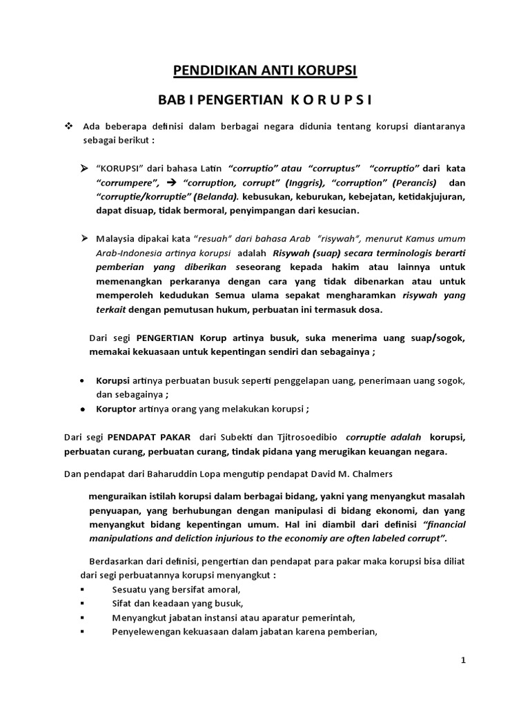 Pengertian, Definisi & Sejarah Korupsi | PDF | Ilmu Sosial