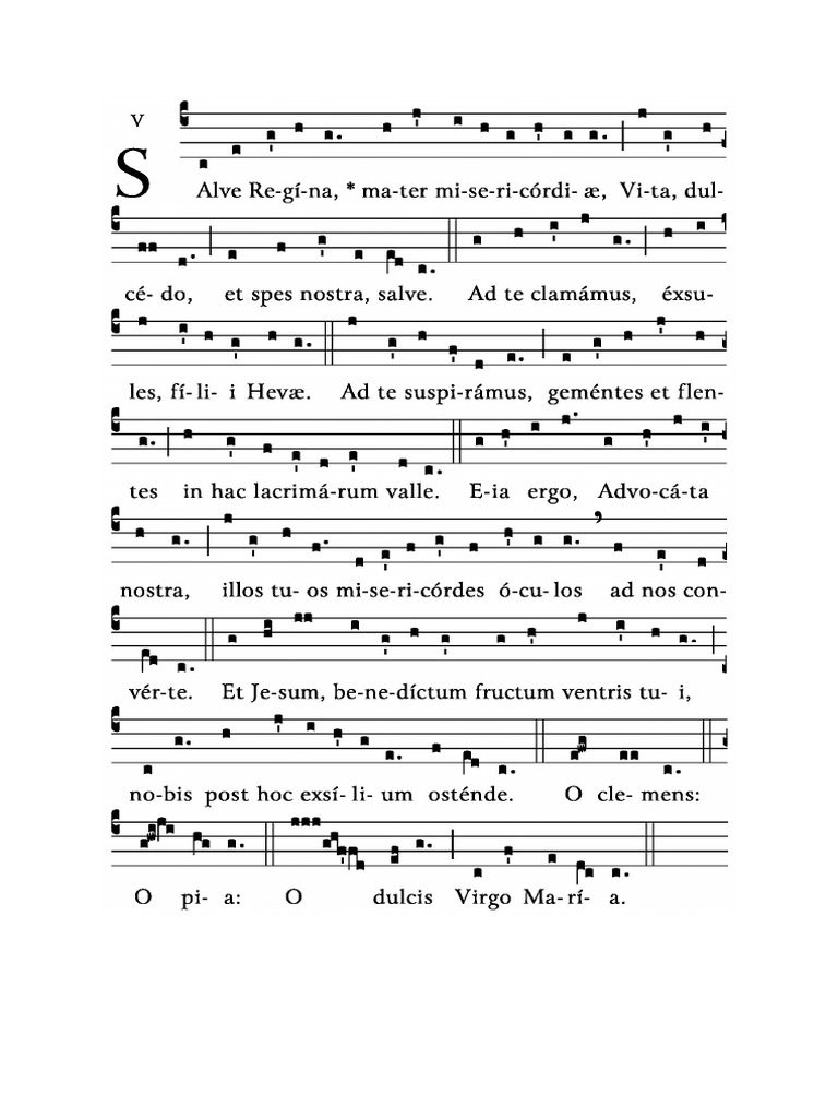 Salve Regina V Modo Gregoriano | PDF
