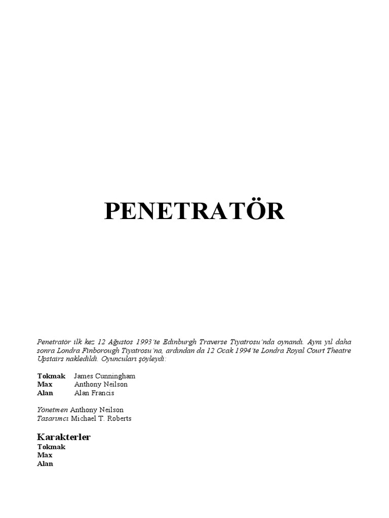 Anthony Neilson - Penetratör | PDF