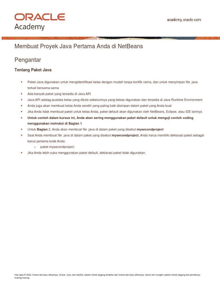 Create Your First Java Program In Netbeans Id Pdf 