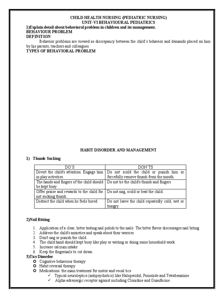 Child Health Nursing Unit 6 Qp Notes Pdf