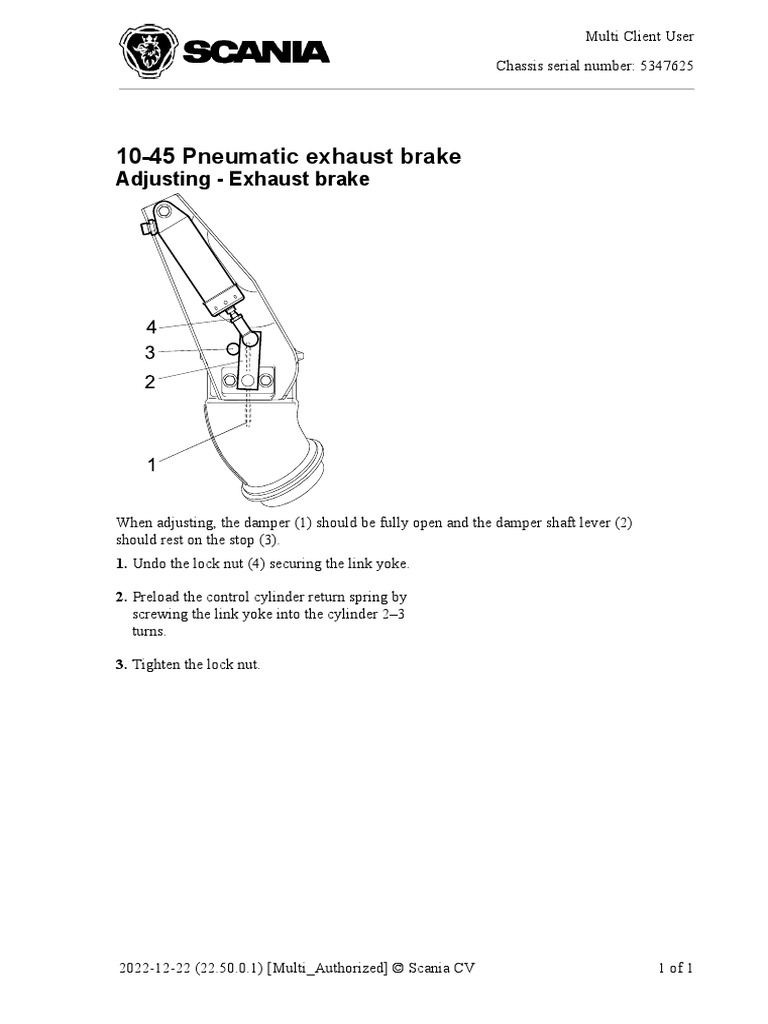 Adjust Exhaust Brake Scania | PDF