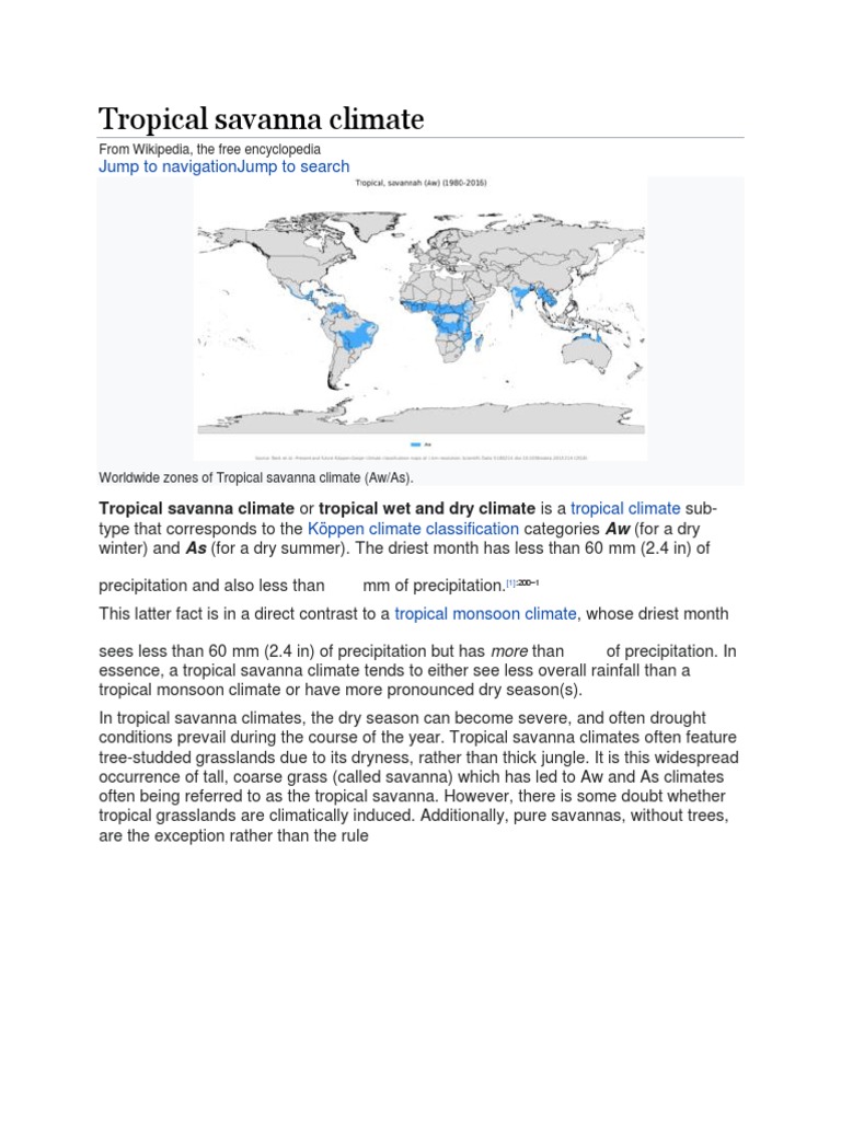 African Savanna Climate Chart