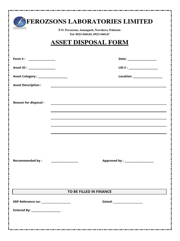 Assets Disposal Form | PDF