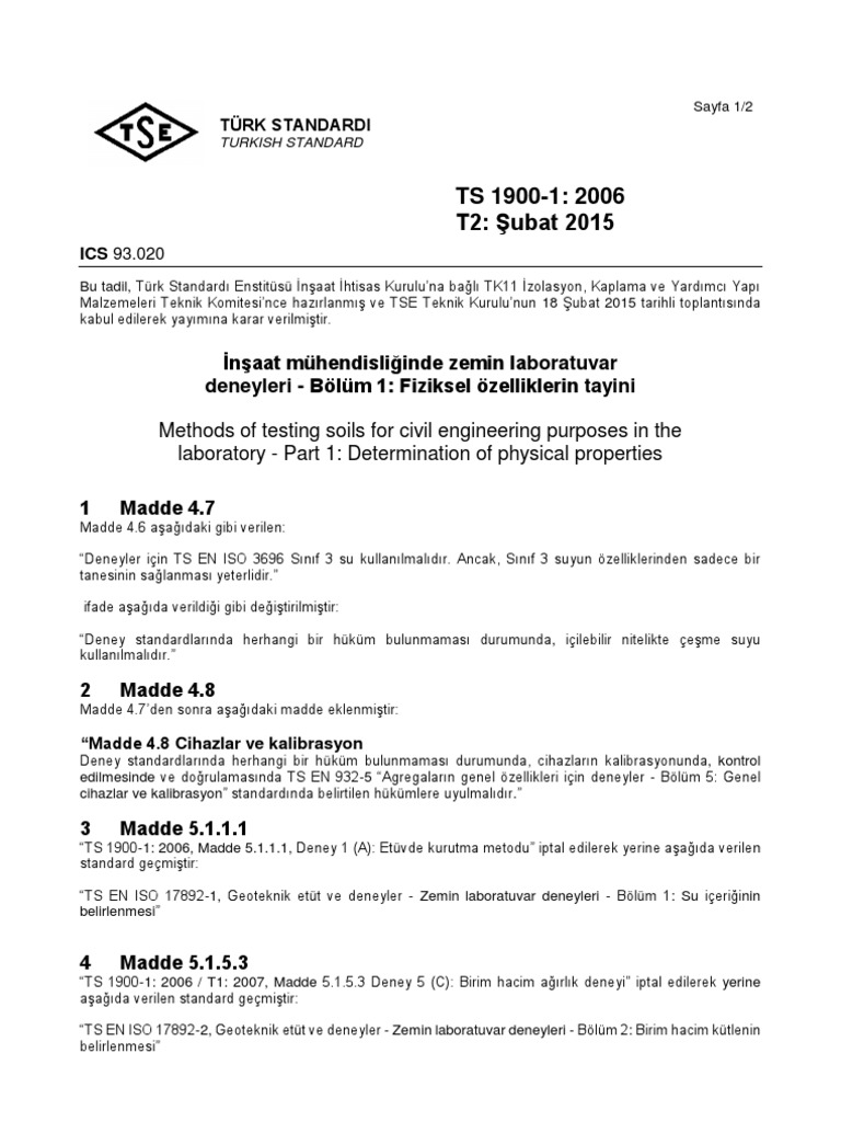 TS 1900-1 T2 Şubat 2015 | PDF