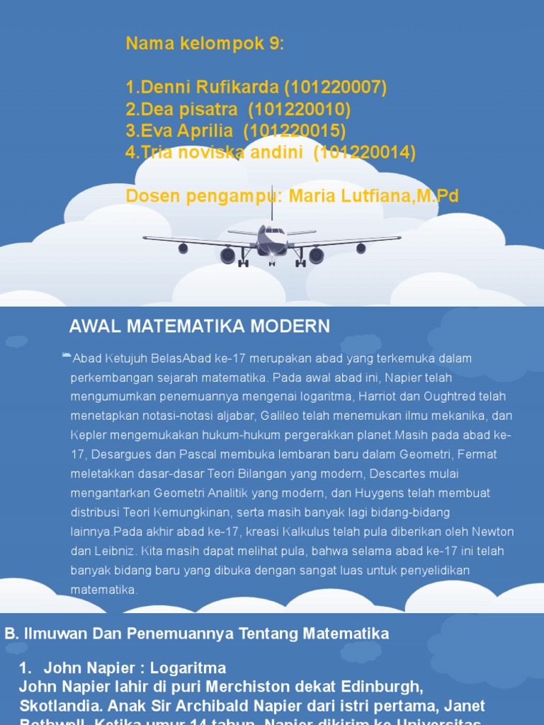Sejarah Matematika Modern Abad 17 | PDF