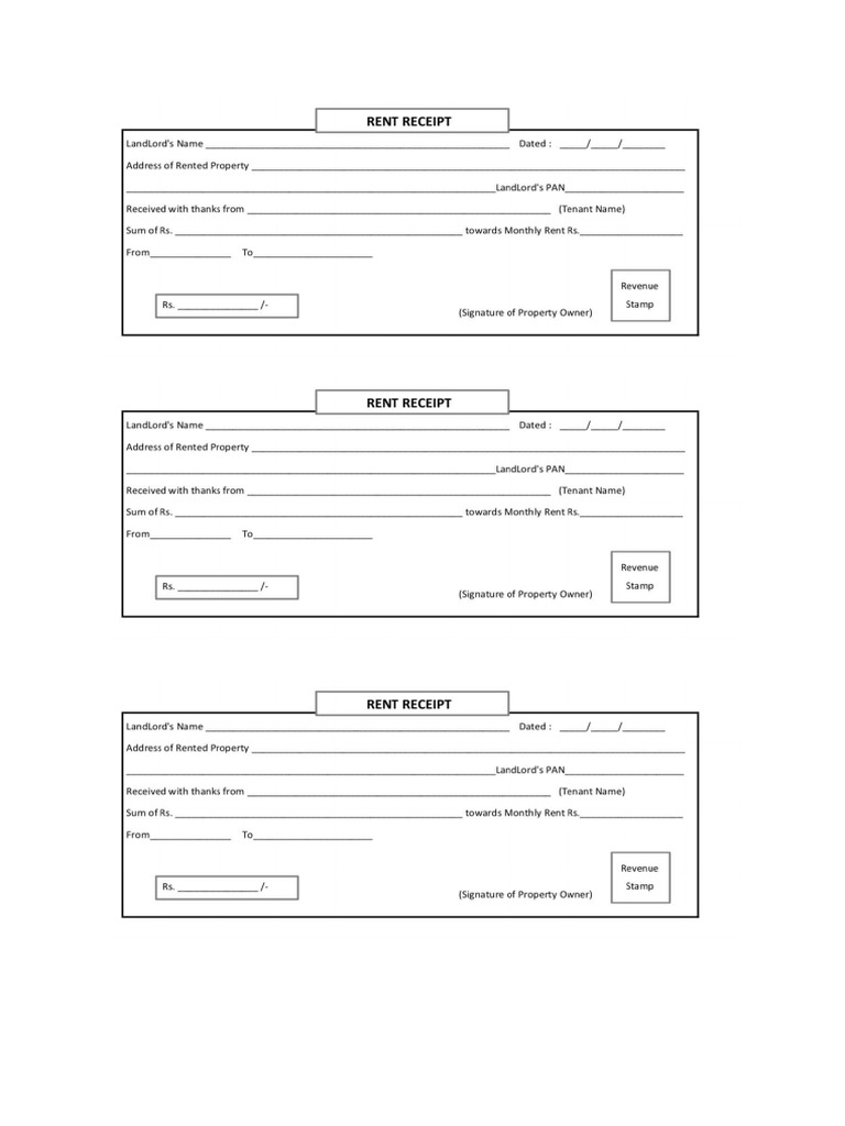 Rent Recipt Template | PDF