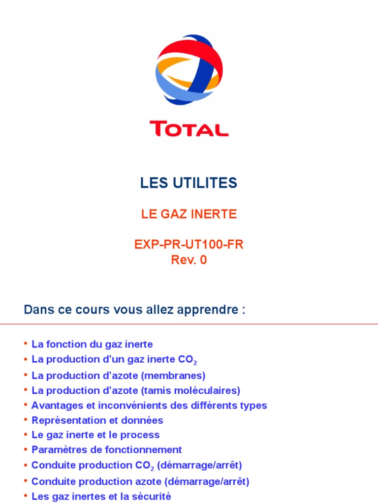 EXP-PR-UT100-FR Slides Le Gaz Inerte | PDF | Dioxyde de carbone | La ...