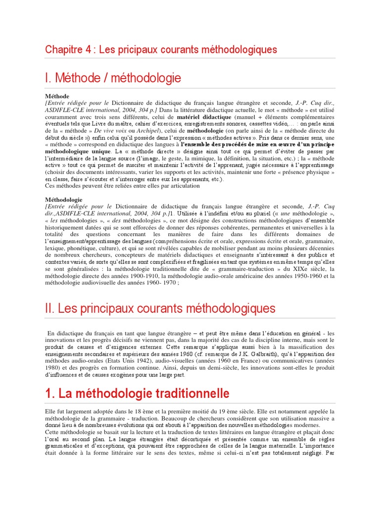 Courants méthodologiques en didactique | PDF | Pédagogie | Méthode d ...