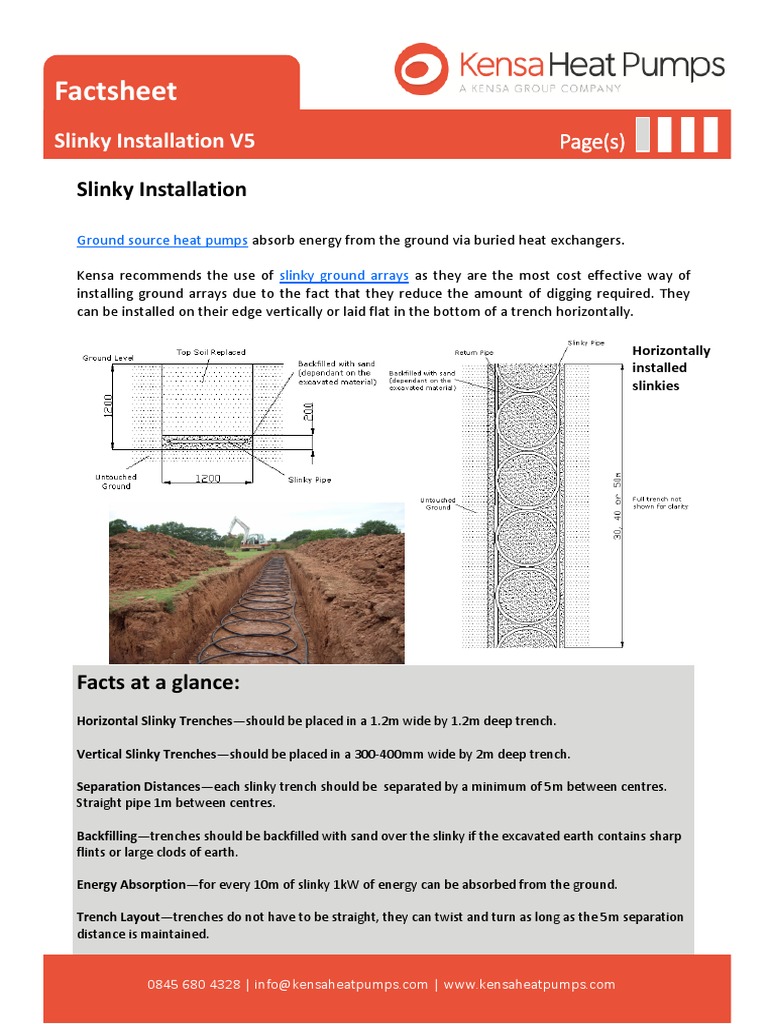 Slinky Ground Array Guide | PDF | Trench | Heat Pump