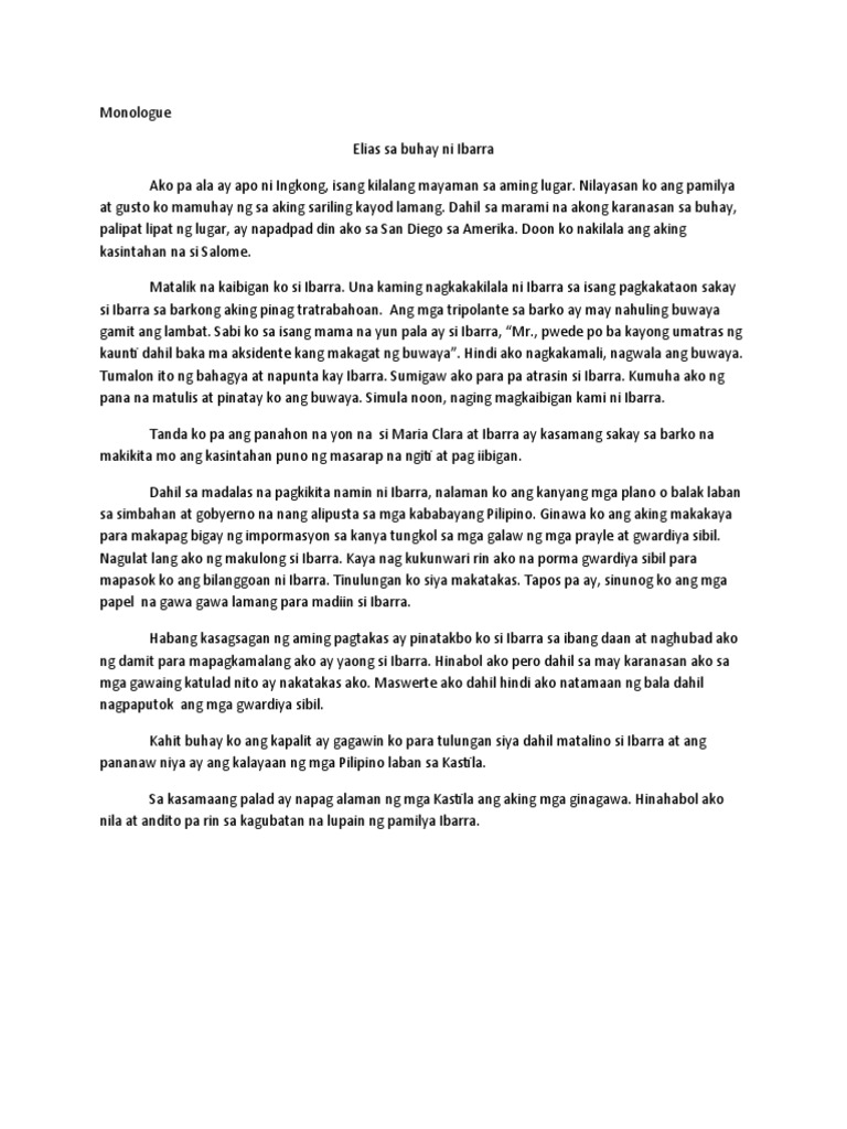 Elias Sa Buhay Ni Ibarra | PDF Elias Sa Buhay Ni Ibarra | PDF