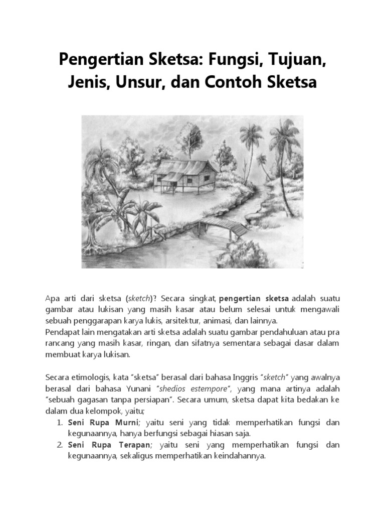 Pengertian Sketsa Fungsi Tujuan Jenis Unsur Dan Contoh Sketsa | PDF ... Pengertian Sketsa Fungsi Tujuan Jenis Unsur Dan Contoh Sketsa | PDF ...
