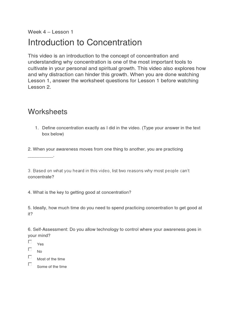 Cultivating Concentration: An Introduction to Developing Focus Through ...