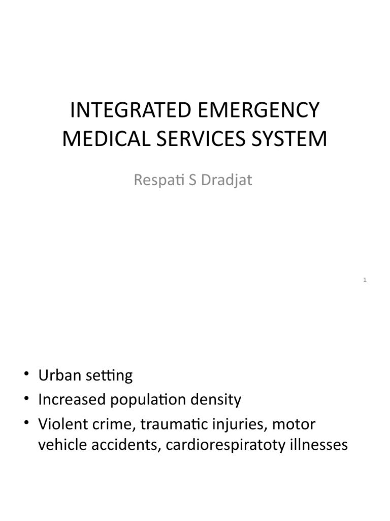 Integrated Emergency Medical Services System | PDF | Emergency Medical ...