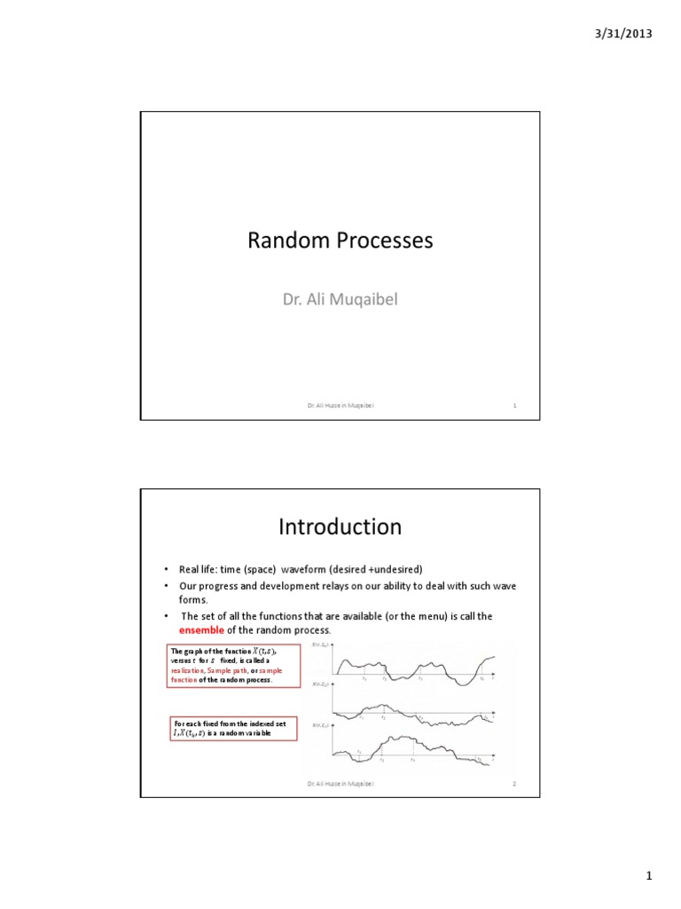 Understanding Random Processes in Depth | PDF | Stochastic Process ...