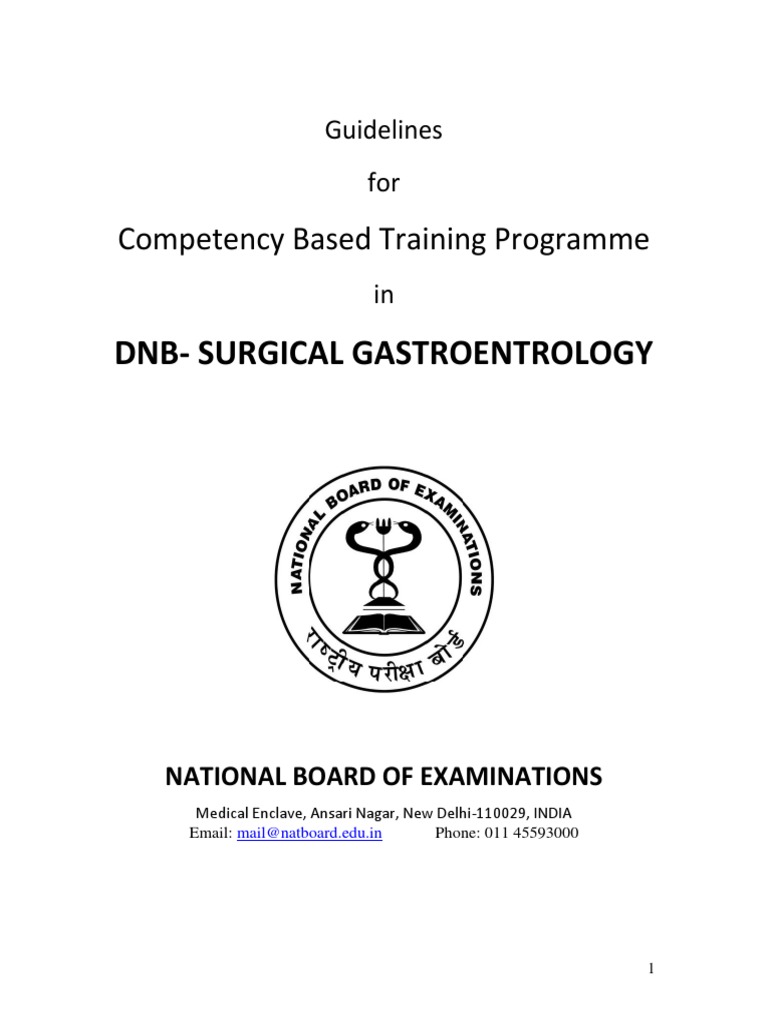 DNB Surgical Gastroenterology Guidelines | PDF | Liver | Thesis
