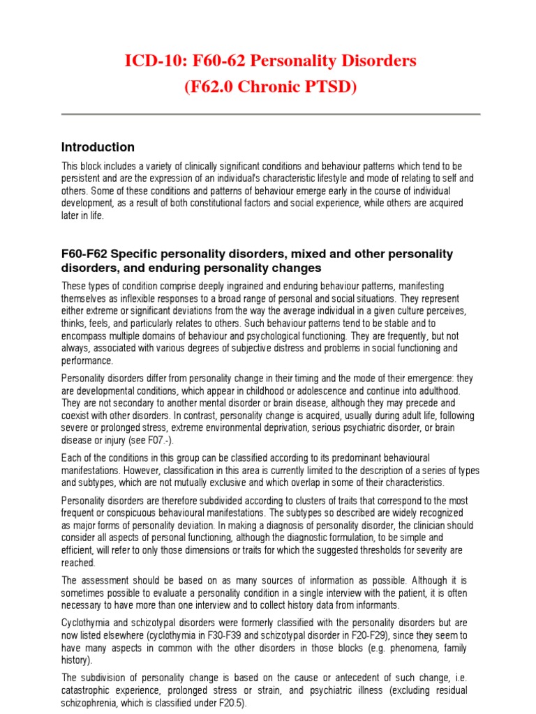 Icd 10 Personality Disorder Criteria – Brezelbruder