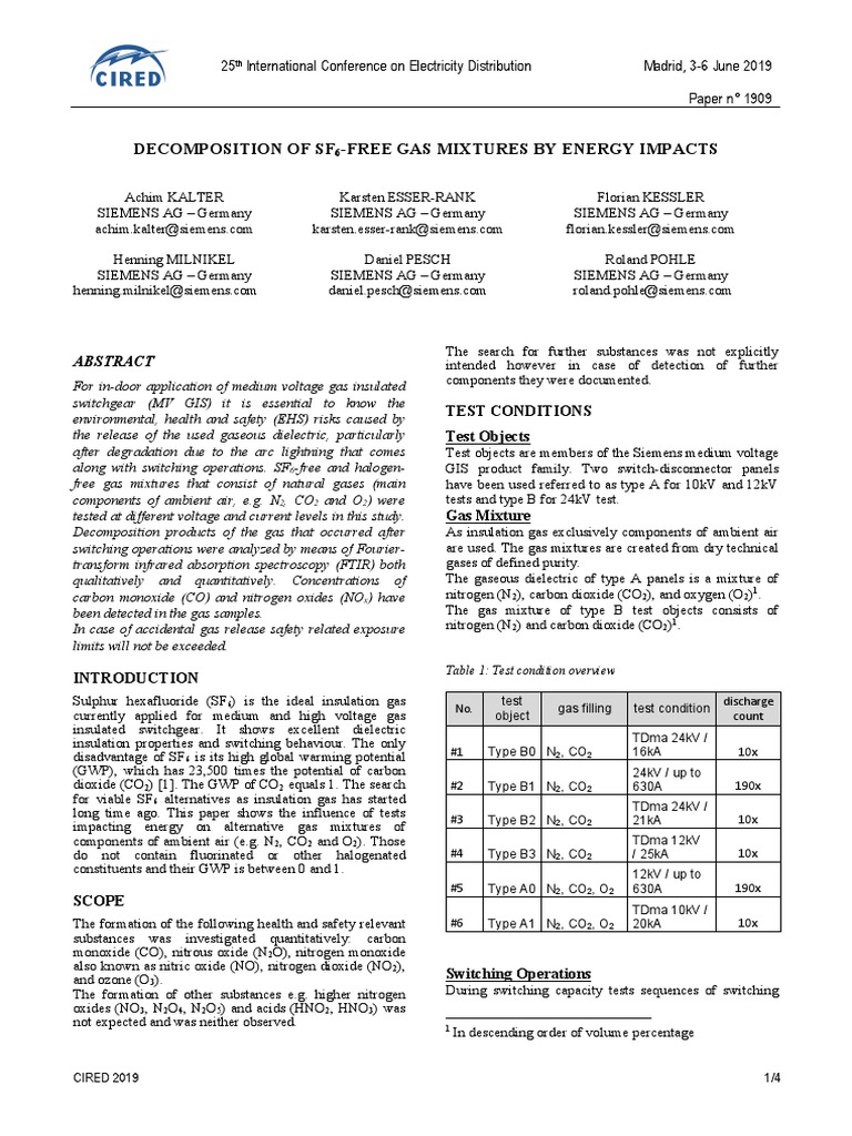 CIRED 2019 All Full Papers - CIRED 2019 - 1909 | PDF | Gas Chromatography | Carbon Dioxide