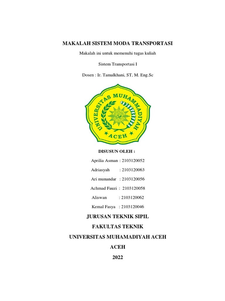 Makalah Sistem Transportasi | PDF Makalah Sistem Transportasi | PDF