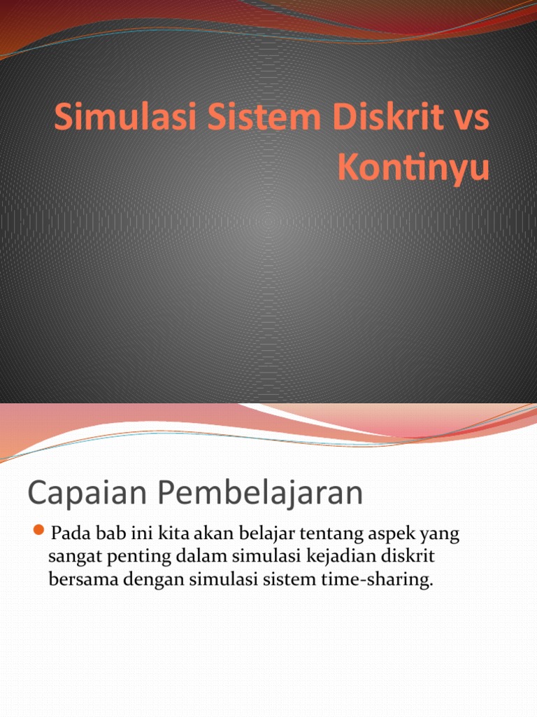 Perbandingan Simulasi Sistem Diskrit Dan Kontinyu Pdf