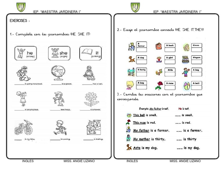 Ejercicios de Pronombres en Inglés | PDF
