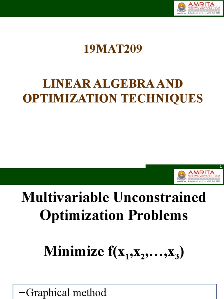 19MAT209 3 MVUO Geometrical AnalyticalSolns | PDF | Mathematical Optimization | Maxima And Minima