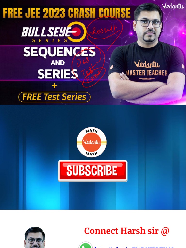 Math Sequences for JEE Aspirants | PDF | Summation | Arithmetic