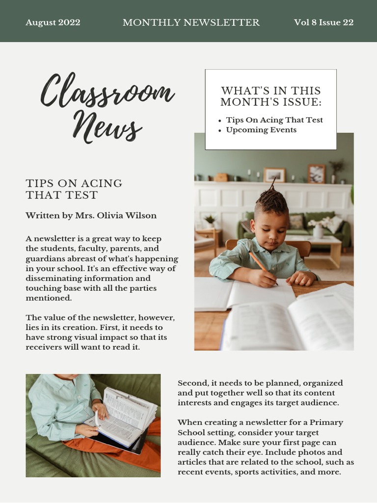 Monthly School Newsletter Overview | PDF | Public Sphere | Mass Media