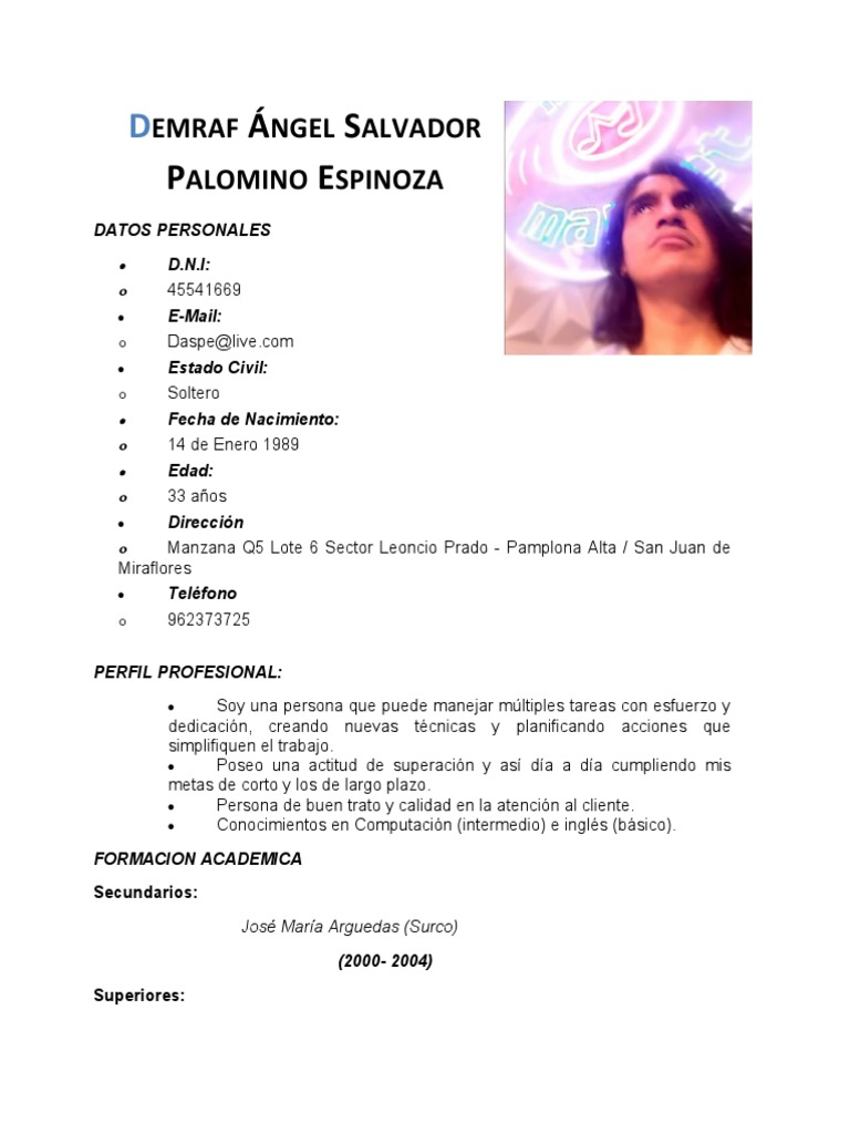 Angel Palomino CV | PDF