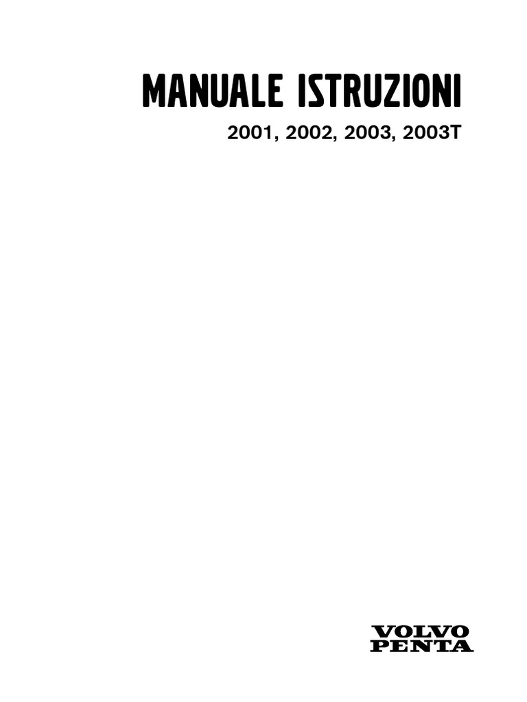 Manuale Volvo Penta 2003tsdMANUALE ISTRUZIONI | PDF