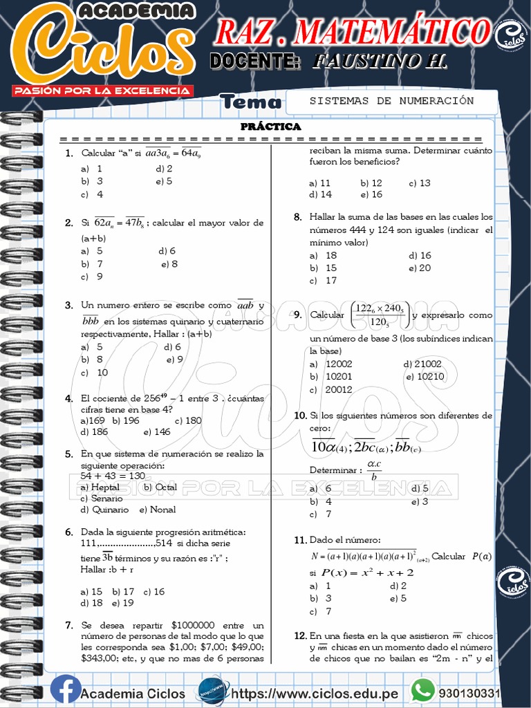 CLASE 01 | PDF | Notación Matemática | Matemáticas