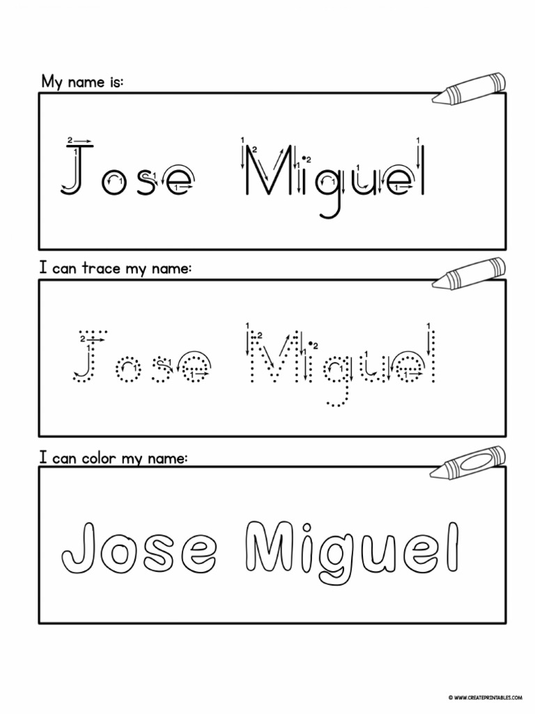 Tracing Name Jose Miguel 1 | PDF