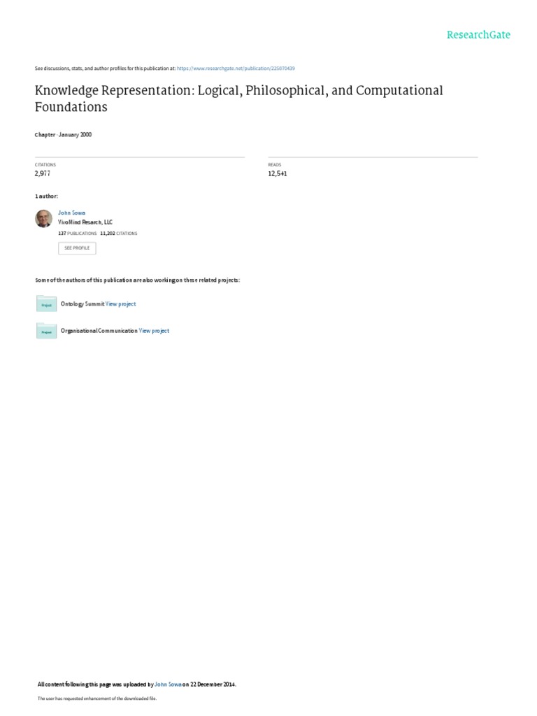 Knowledge Representation Logical Philosophical and | PDF | Logic ...