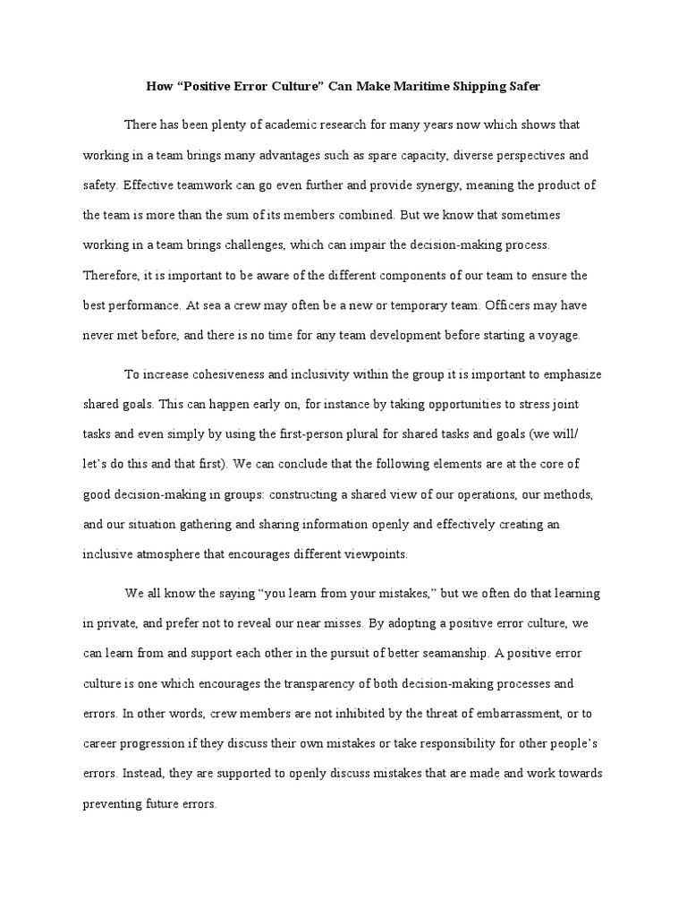 Positive Error Culture | PDF