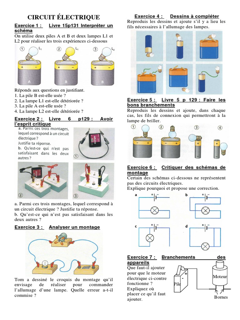 Exercices Corrigés sur Circuits Électriques | PDF | Générateur ...