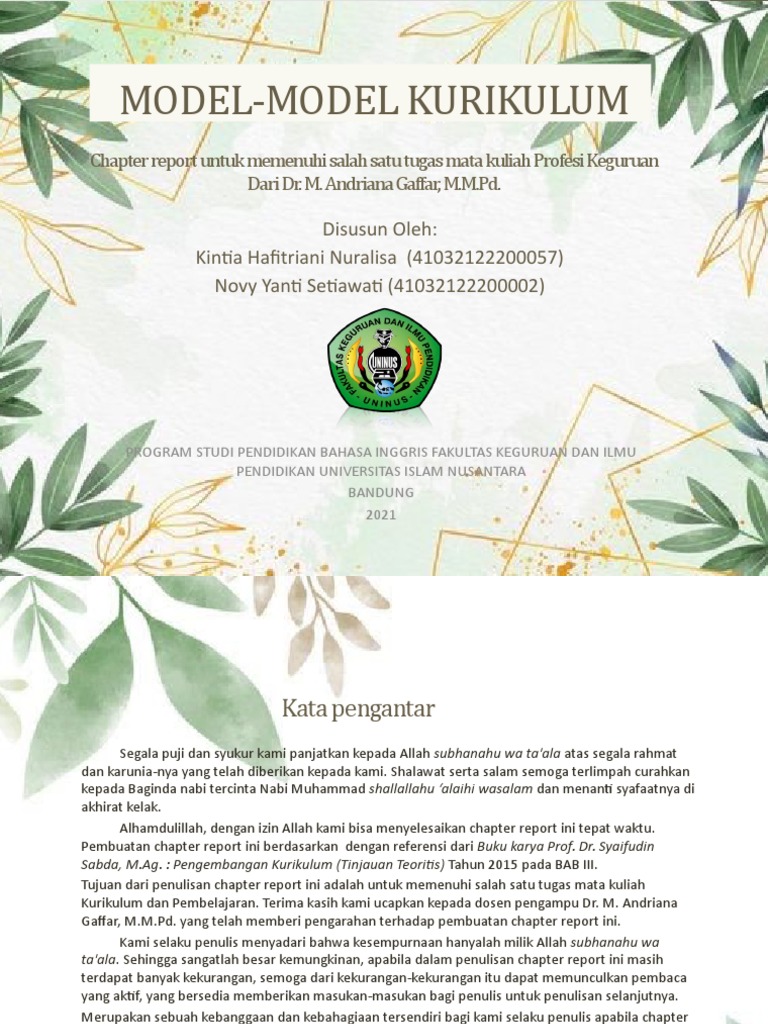 Model Kurikulum untuk Calon Pendidik | PDF
