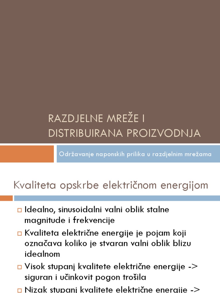 04 Naponske Prilike I Kvaliteta Elektricne Energije - 2017 | PDF