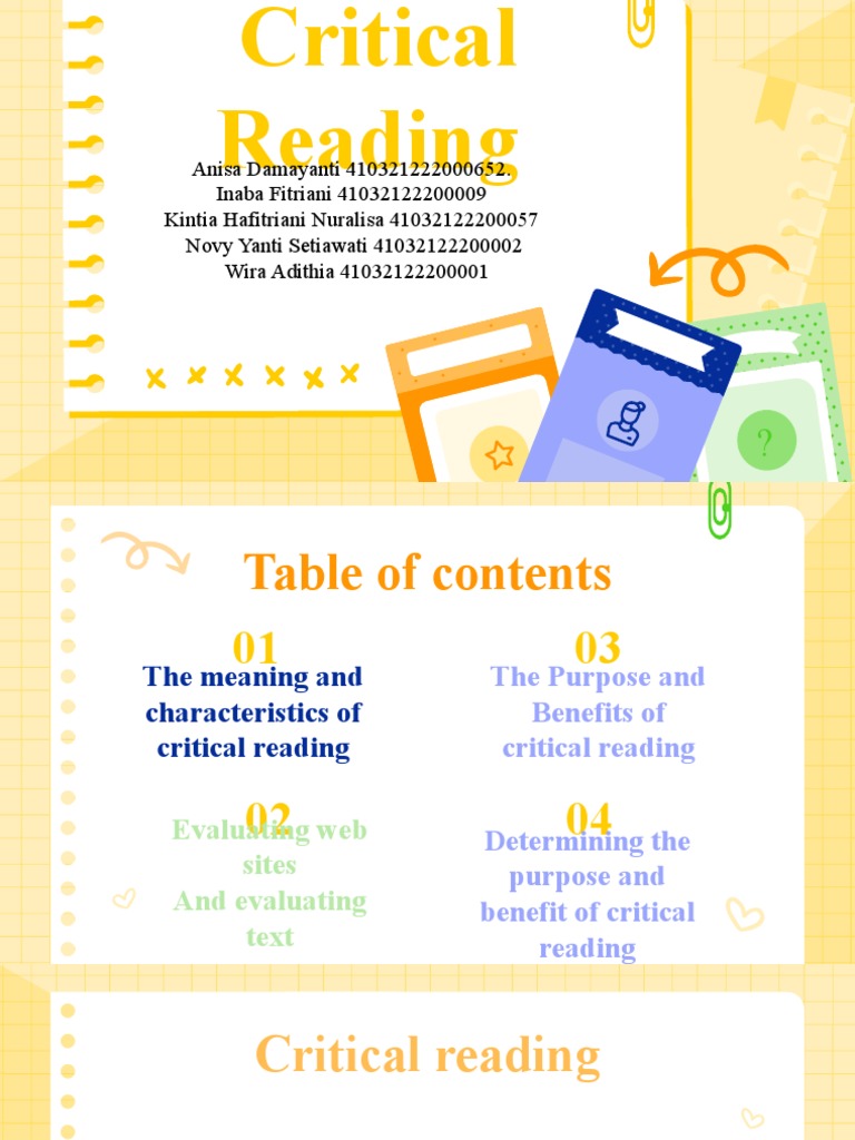 Critical Reading | PDF | Reading Comprehension | Cognition