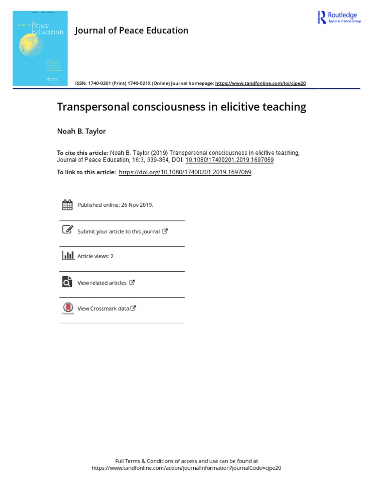 Transpersonal Consciousness in Elicitive Teaching | PDF | Transpersonal ...