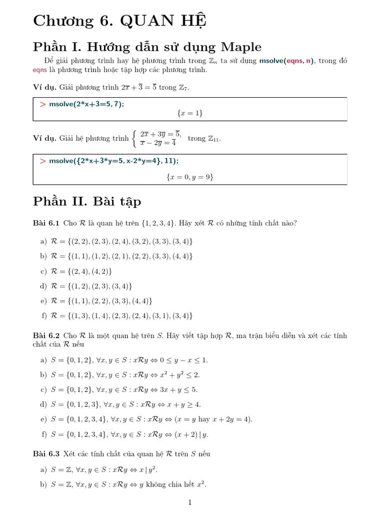 BT - Chuong 6 - Quan He | PDF