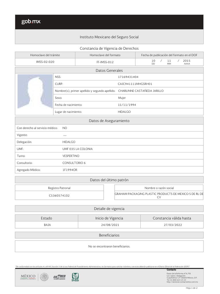 7 Comprobante Imss | PDF | Derechos humanos | Gobierno