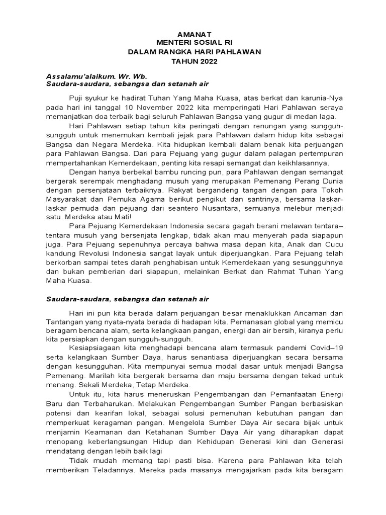 Naskah Hari Pahlawan | PDF