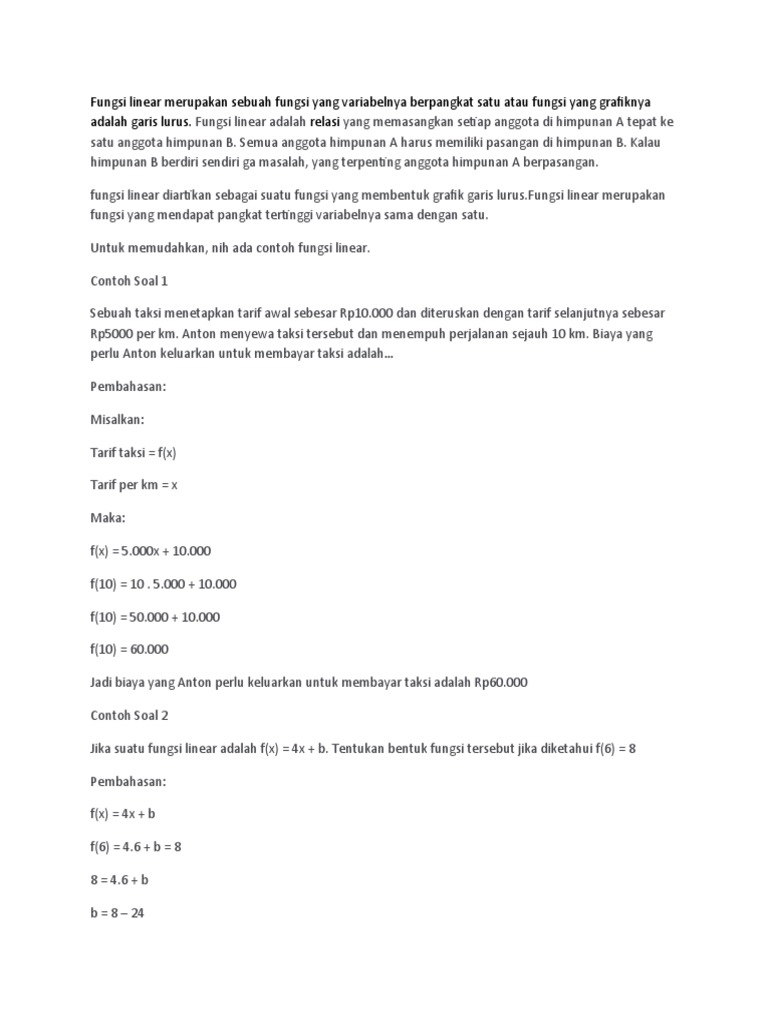 Fungsi Linear | PDF