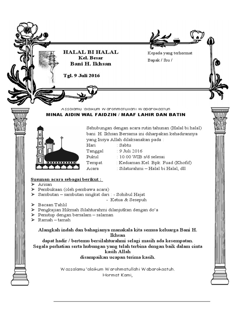 Undangan Halal Bi Halal Bani Ikhsan | PDF Undangan Halal Bi Halal Bani Ikhsan | PDF