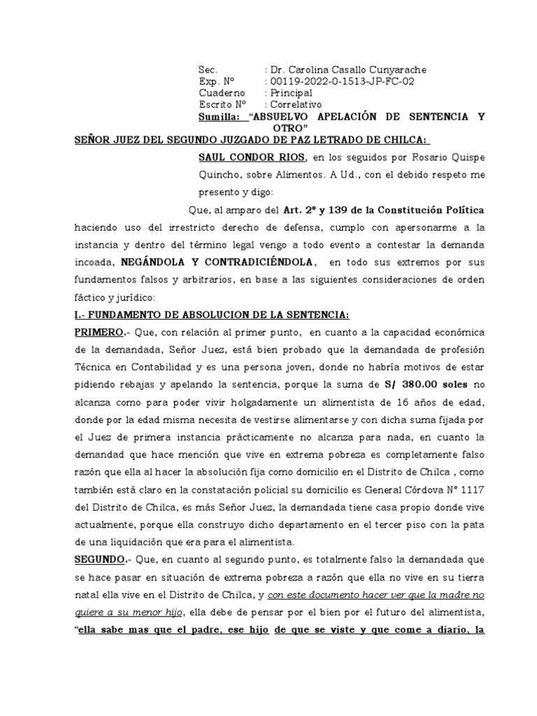 Absuelvo Sentencia | PDF | Sentencia (ley) | Gobierno