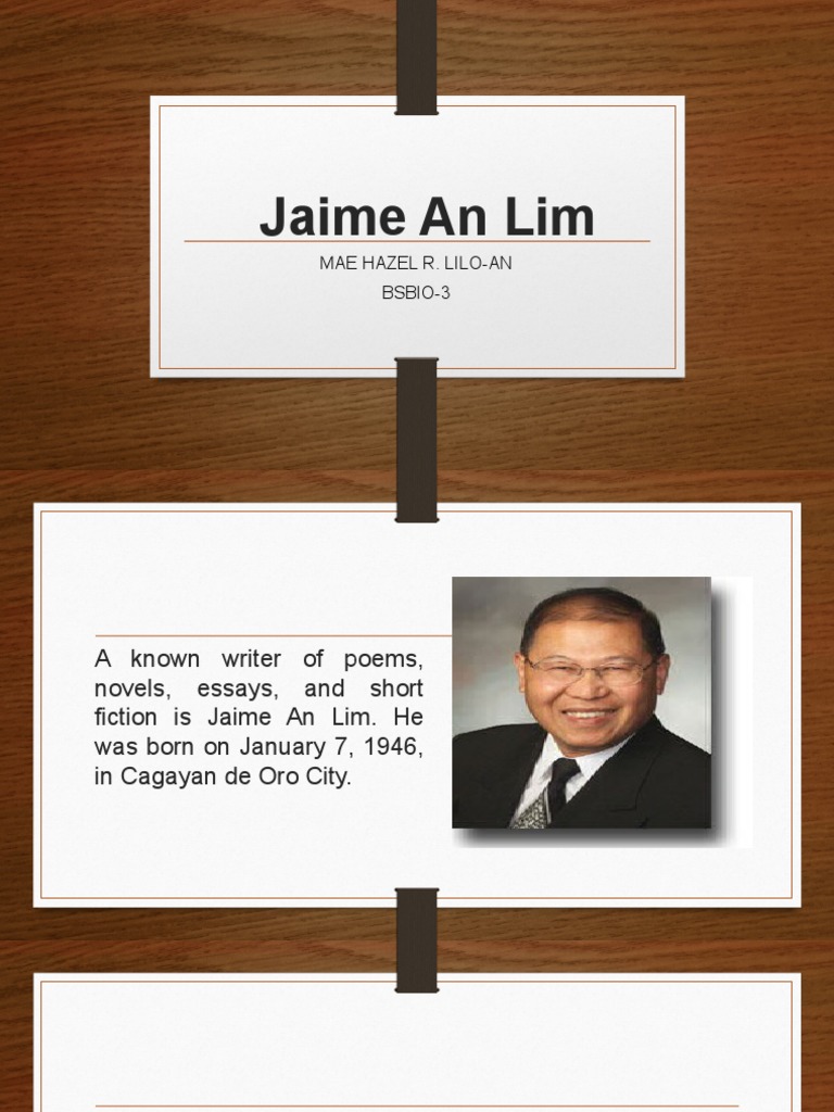 Jaime An Lim: Filipino Writer Biography | PDF | General Fiction