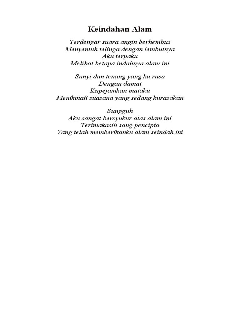 Kumpulan Puisi Keindahan Alam | PDF